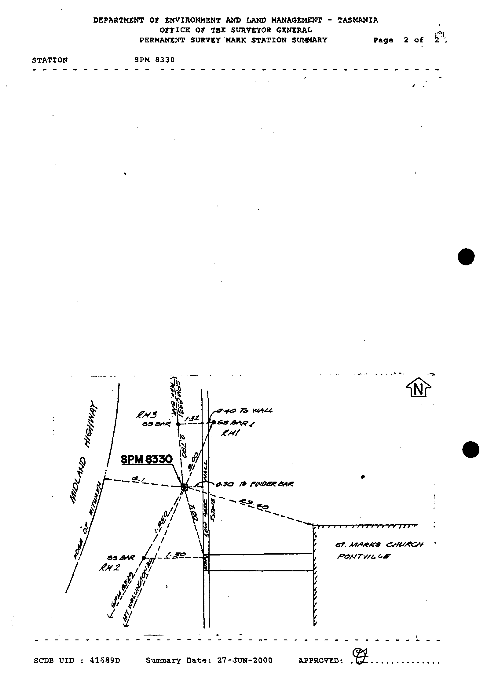 Survey Control Marks: Plan Images for Site SPM8330