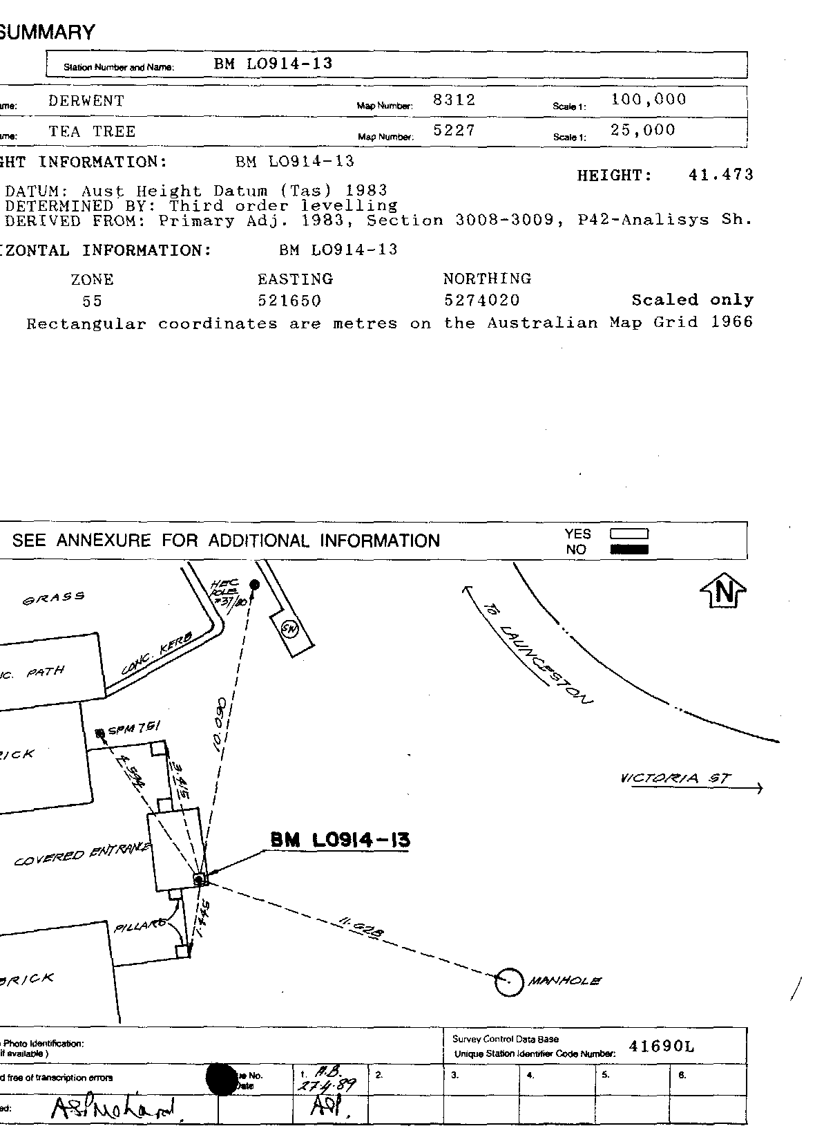 Survey Control Marks: Plan Images for Site L914-13